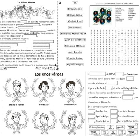 Sopa De Letras Actividades Dibujos E Imágenes De Los Niños Héroes 13