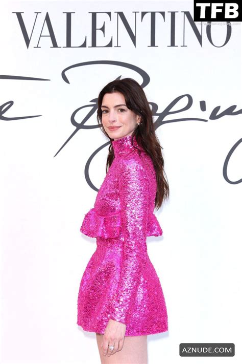 Anne Hathaway Flaunts Her Slender Legs In Rome By Italian Label Valentino On Spanish Steps AZNude