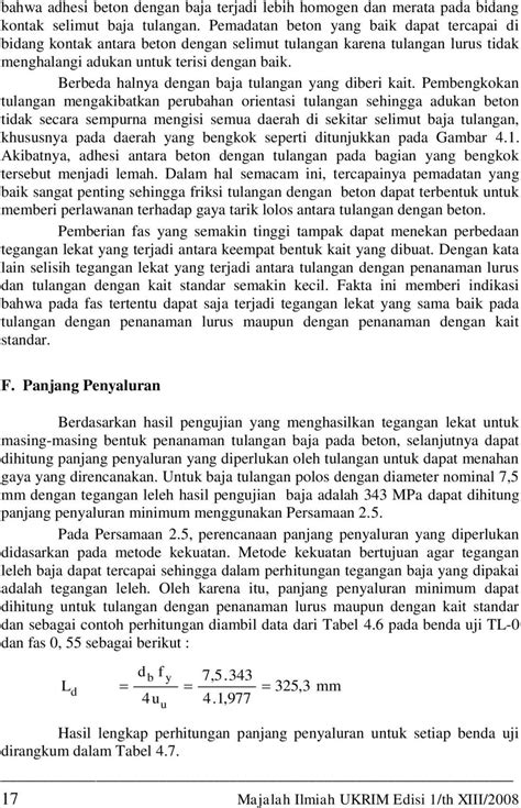 PENGARUH FAS PADA BETON TERHADAP TEGANGAN LEKAT BAJA TULANGAN POLOS