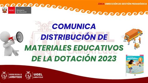 Comunica Distribución De Material Educativo Dotación 2023 Campañas
