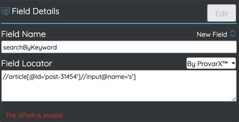 creating an xpath provar documentation