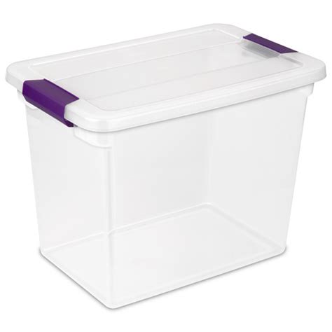 Sterilite 27 Qt Clearview Latch Storage Stackable Bin With Sealing Containers 18 Pack