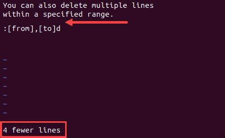How To Delete A Line In VIM All Multiple Range