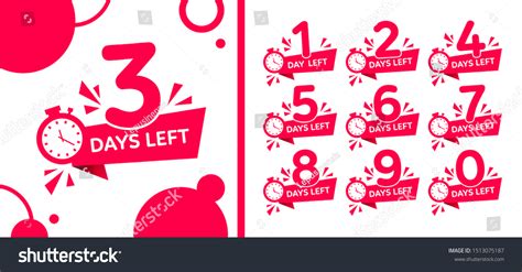 Number Days Left Countdown Vector Illustration Stock Vector Royalty