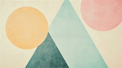Colorful Circles And Triangles Overlay A Soft Pastel Background