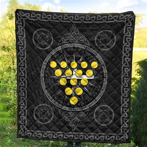 Cornwall Celtic Premium Quilt Celtic Compass With Cornish Symbols