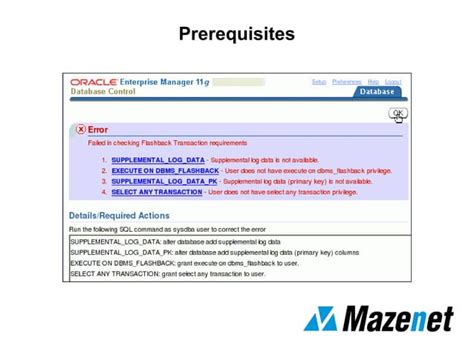 Oracle L11 Using Oracle Flashback Technology Mazenet Solution PPT