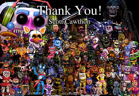 Official Thank You For 10 Years Scott R Fivenightsatfreddys
