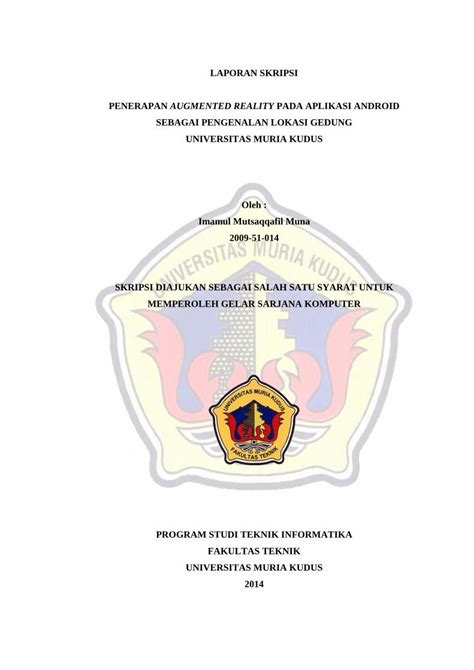 PDF LAPORAN SKRIPSI PENERAPAN AUGMENTED REALITY Eprints Umk Ac Id