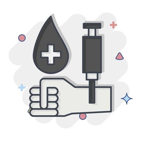 Icon Drill Blood Related To Blood Donation Symbol Comic Style Simple
