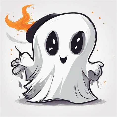Premium AI Image Simple Vector Cute Dabbing Halloween Ghost On A