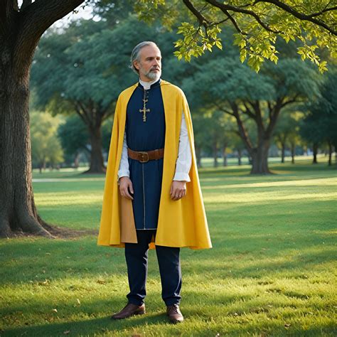 Elegant Medieval Priest Robe Mens Vintage Clerical Costume