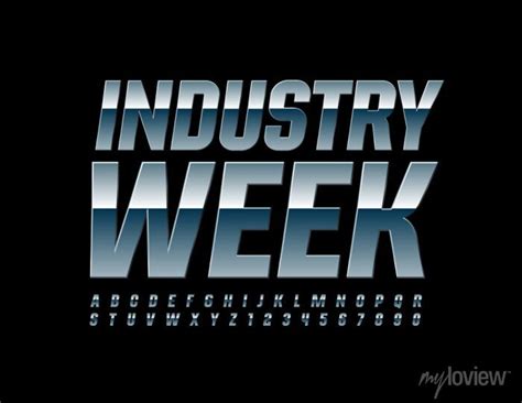 Vector Promo Banner Industry Week Metal Shiny Font Silver Elective