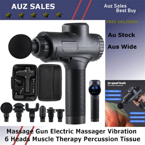 Massage Gun Electric Massager Vibration 6 Heads Muscle Therapy