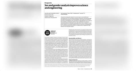 Sex And Gender Analysis Improves Science And Engineering Free Summary