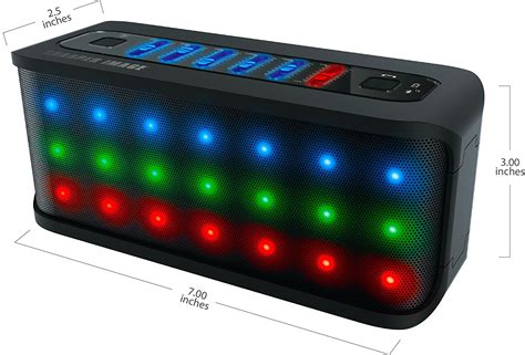 Sharper Image Sbt609bk Custom Sound Bluetooth Speaker With Dancing Led