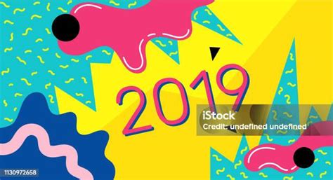 새 해 행복 벡터 포스터 배경 그림입니다 2019 화려한 추상 기하학적 텍스트입니다 카드 포스터 파티 축 하를 위한 디자인 서식