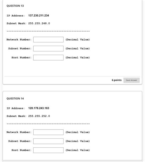 Solved Ip Address 123 249 218 192 Subnet Mask 255 255