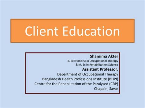 Client Education Pptx