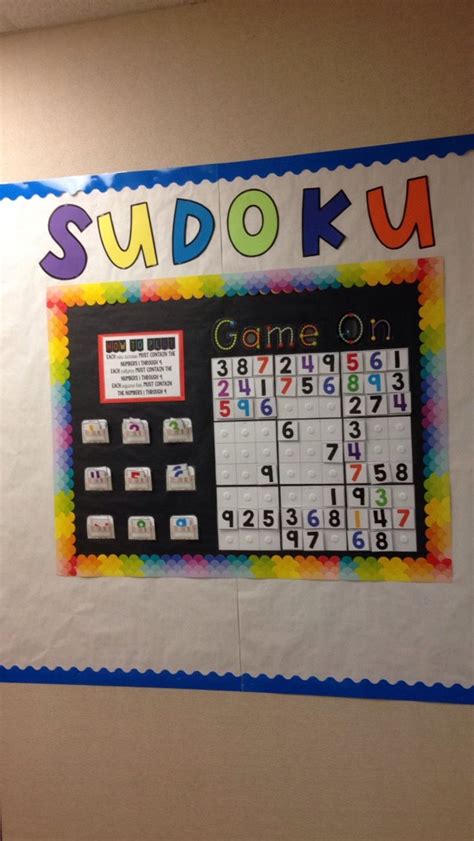 Giant Interactive Sudoku Bulletin Board For Math Classroom Displays
