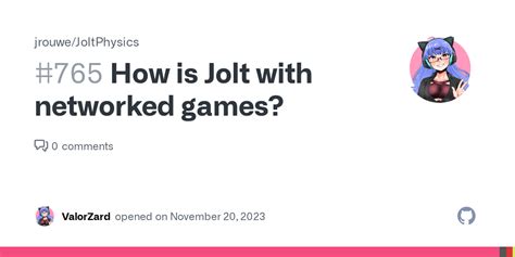 How Is Jolt With Networked Games Issue Jrouwe Joltphysics