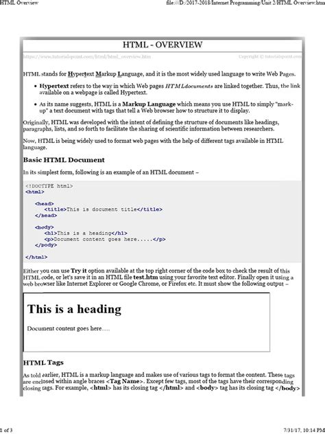 unit 1 html pdf