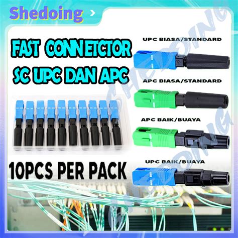 Jual Sc Upc Apc Connector Buaya Biasa Ftth Fiber Optic Konektor 10pcs 1pack Shopee Indonesia