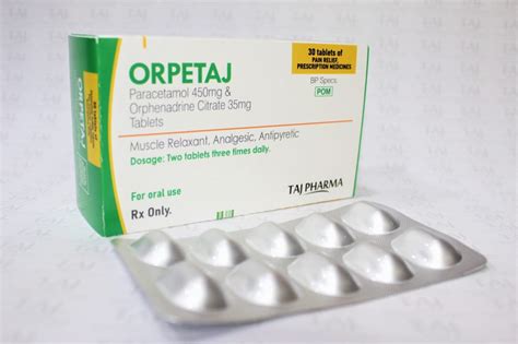Paracetamol And Orphenadrine Citrate Tablets 450mg35mg