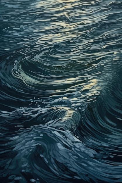 Premium Ai Image Reflections On Water Creating Wavy Patterns Created With Generative Ai