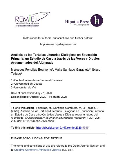 Análisis de las Tertulias Literarias Dialógicas en Educación Primaria