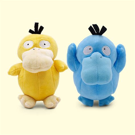 Kawaii Small 15cm Yellow Psyduck Blue Shiny Psyduck Plush Doll Anime
