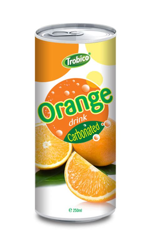 Carbonated Orange Drink Alu Can 250ml Beverage Manufacturer