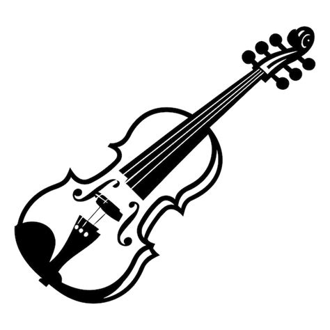 Silueta Simples De Um Violino Em Preto E Branco Vetor Premium Gerado
