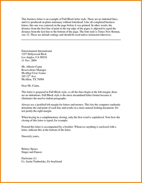 Business Letter Indent
