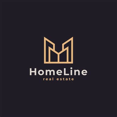 House Logo Gold House Symbol Geometric Linear Style Usable For Real