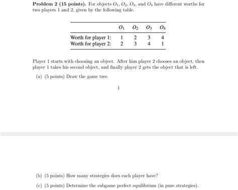 Problem Points For Objects O O O And O Chegg