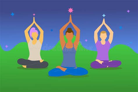 Group And Multi Sex Meditation Vector Illustration Stock Illustration