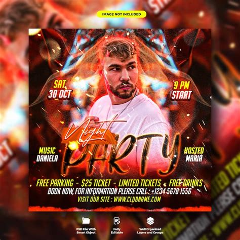 Premium Psd Night Club Party Poster And Event Banner Template