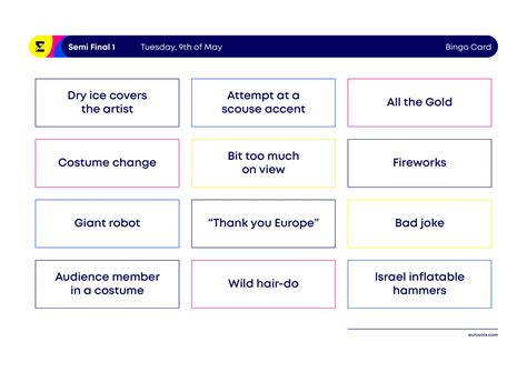 🇺🇦🇬🇧 Eurovision 2023 Semi Final One Scorecard And Bingo Card Eurovoix