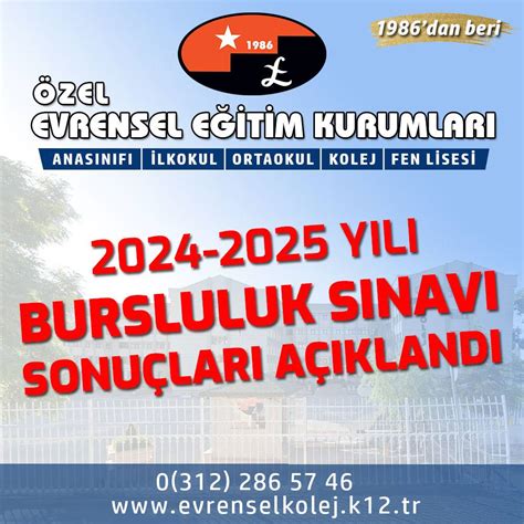 2024 2025 ÖĞRETİM YILI İÇİN BURSLULUK SINAVI