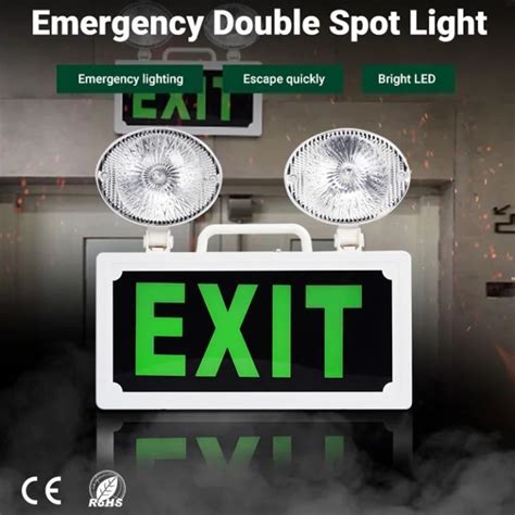Rohstar Led Back Up Battery Rechargeable Emergency Exit Exit With Arrow Heavy Duty Emergency