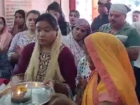 Crowd Of Devotees At Sant Hirdaram Nagar Bhopal Kali Temple संत