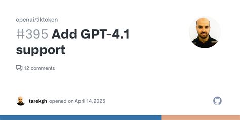 Add GPT Support Issue Openai Tiktoken GitHub