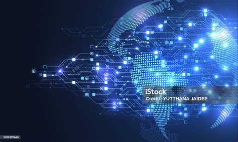 디지털 트랜스포메이션 개념입니다 비즈니스 조직 재무 및 마케팅 플랫폼 사이버 보안 인공 지능 및 클라우드 컴퓨팅에서 디지털 기술 구현 디지털화에 대한 스톡 벡터 아트 및