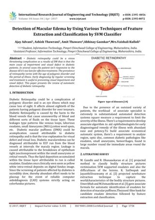 Detection Of Macular Edema By Using Various Techniques Of Feature