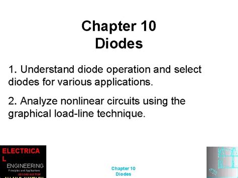 Chapter 10 Diodes 1 Understand Diode Operation And