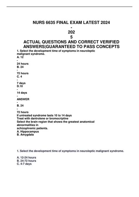 Nurs 6635 Final Exam Latest Actual Questions And Correct Verified