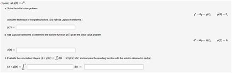 solved point let g t e6t a solve the initial value