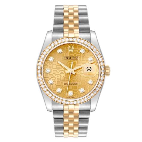 Rolex Datejust Anniversary Dial Steel Yellow Gold Diamond Mens Watch