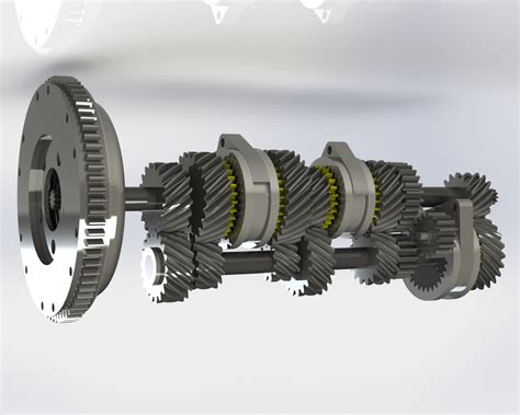 Getriba手动变速箱内部齿轮结构3d图纸 Solidworks设计
